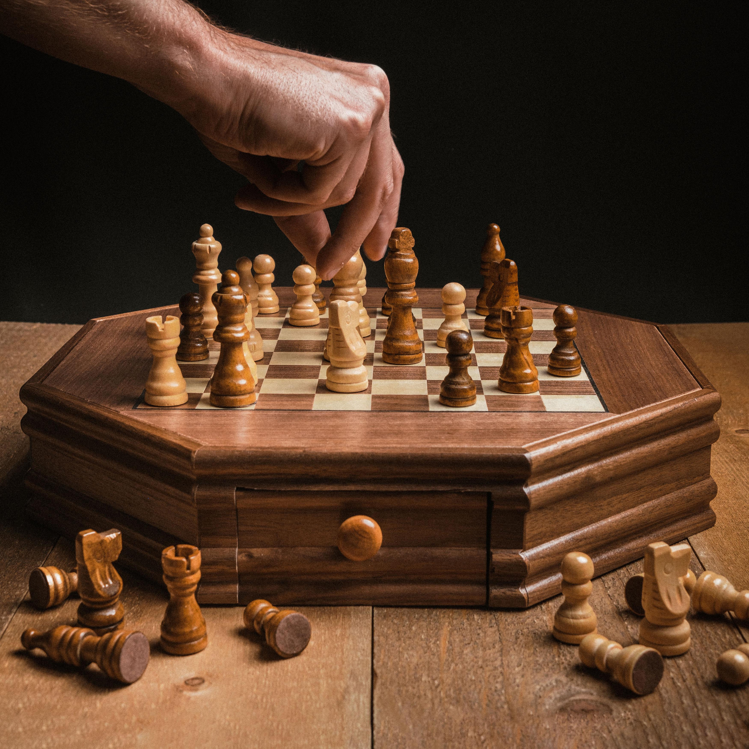 Octagonal Chess Set - Garrett Wade