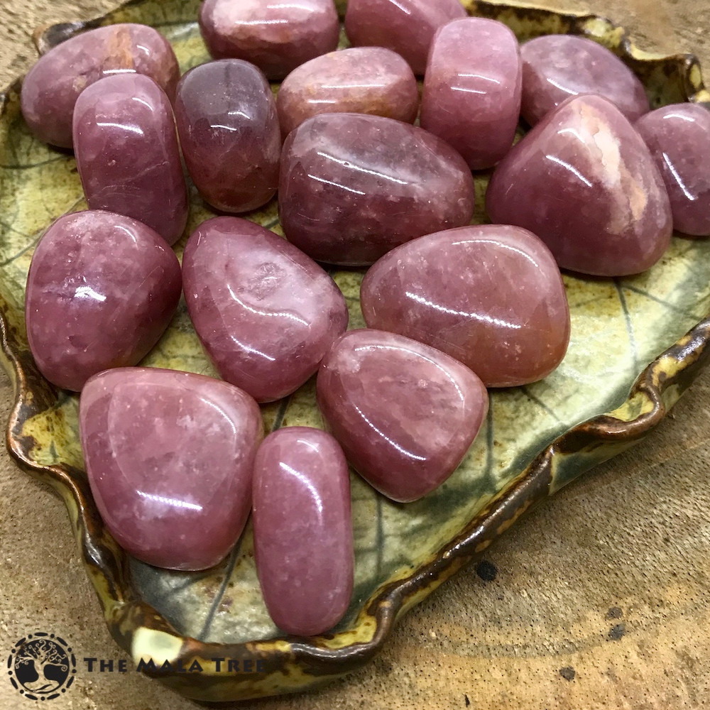 STRAWBERRY QUARTZ Tumbled Stone - The Mala Tree