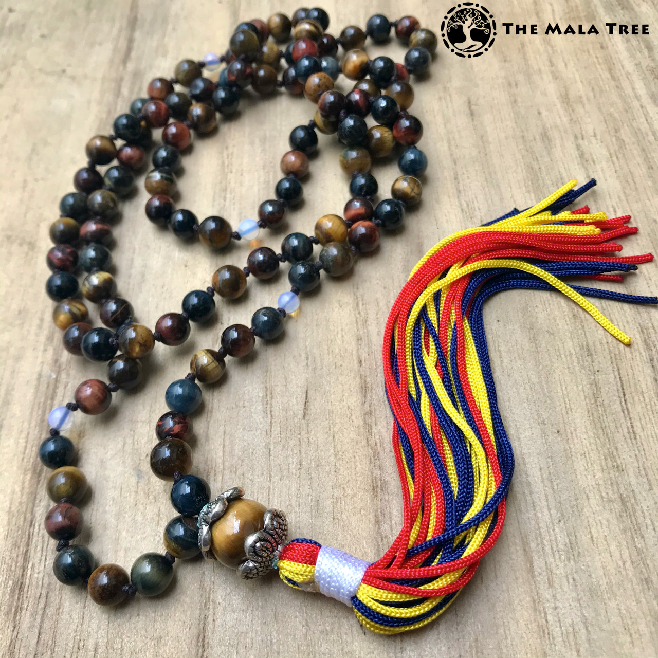 Zen-Style MULTICOLOR TIGER'S EYE Mala - The Mala Tree