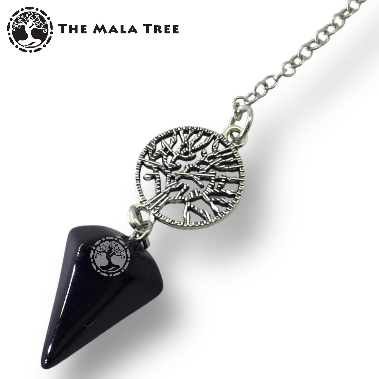 BLACK ONYX Tree of Life Pendulum - The Mala Tree