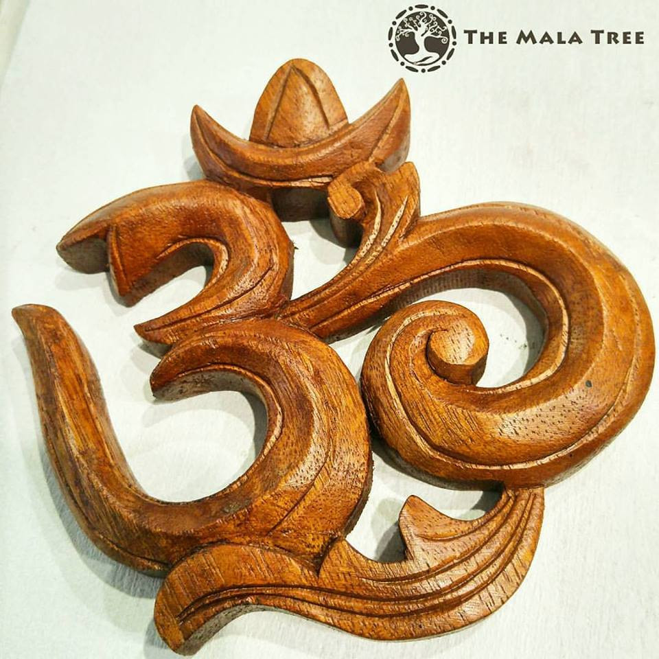 WOODEN OM Symbol Decor (Handcarved, Limited Stocks) - The Mala Tree