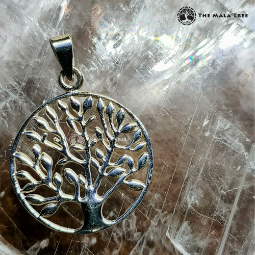 TREE OF LIFE WITH ABUNDANT LEAVES Silver Pendant - The Mala Tree
