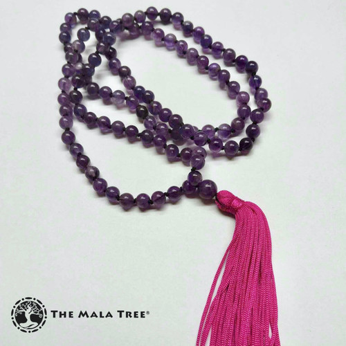 ALL AMETHYST Classic 108 Japa Mala - The Mala Tree
