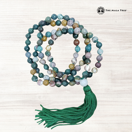 OCEAN JASPER Classic 108 Mala - The Mala Tree