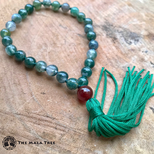 Moss agate mala store