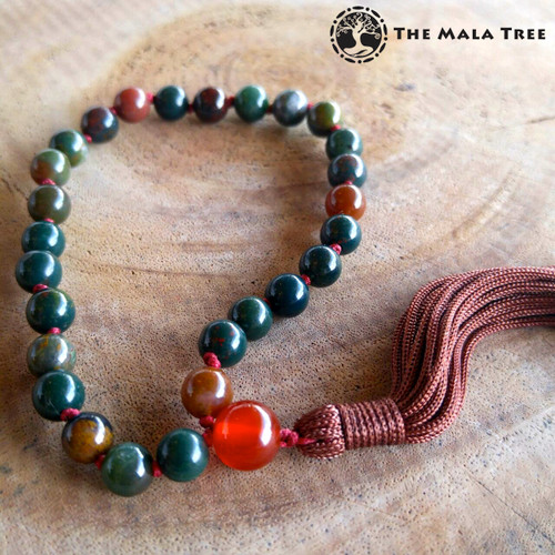BLOODSTONE Wrist Mala - The Mala Tree