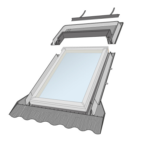 VELUX EDW M06 Tile Roof Flashing Kit for Deck Mount Skylight ...
