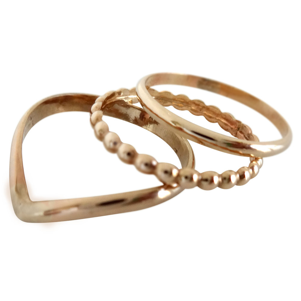 14k Gold Toe Rings- stacking set toe rings - Giovanna