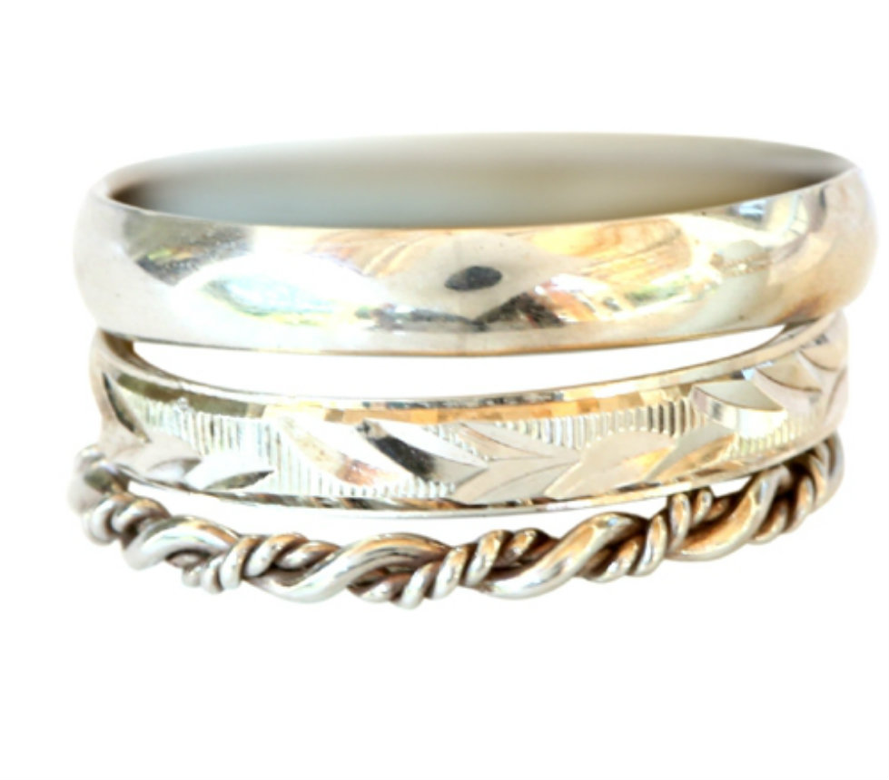Sterling silver stacked trio toe rings 925 for Birthday gift