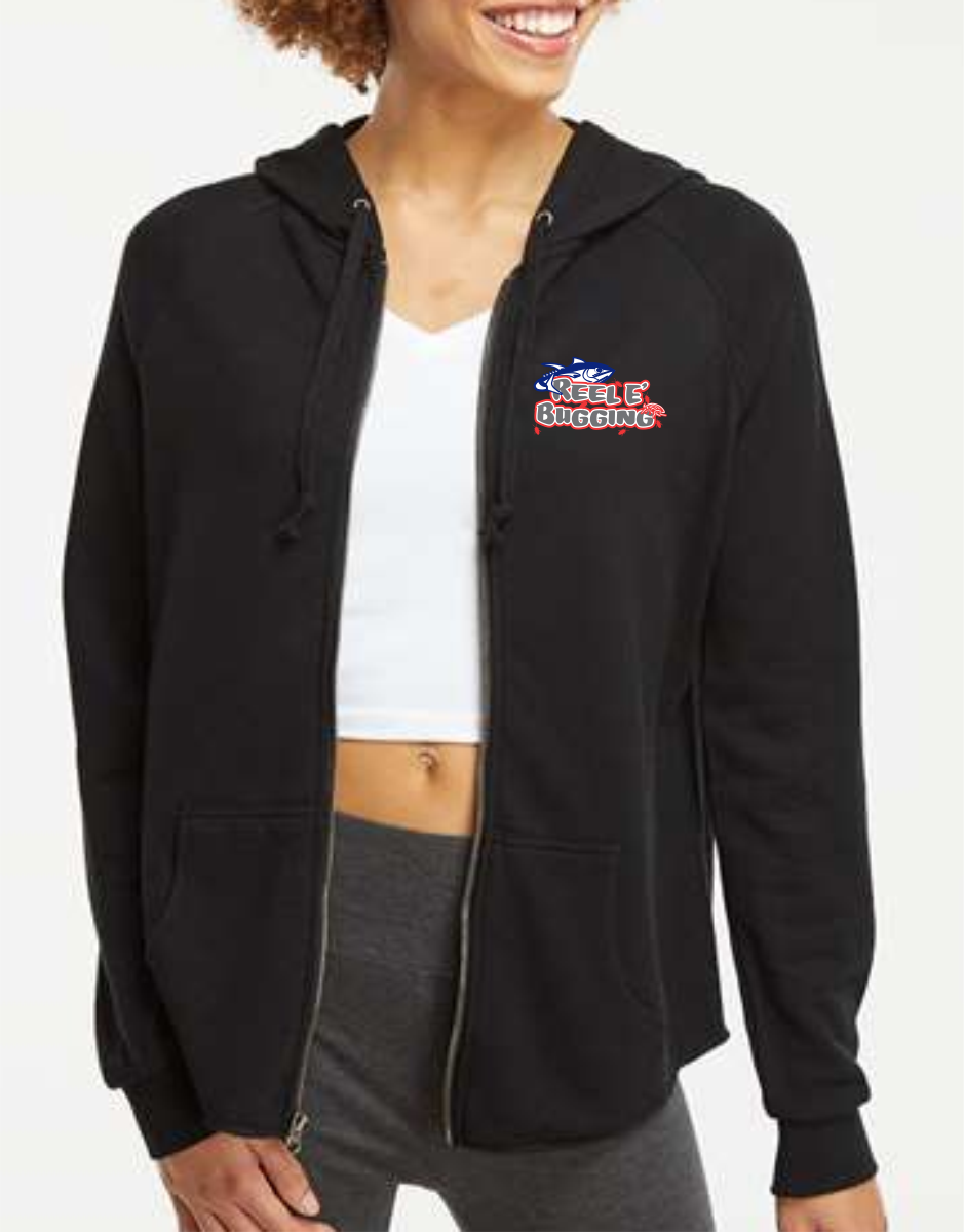 Reel e' Bugging Ladies Full Zip Sweatshirts
