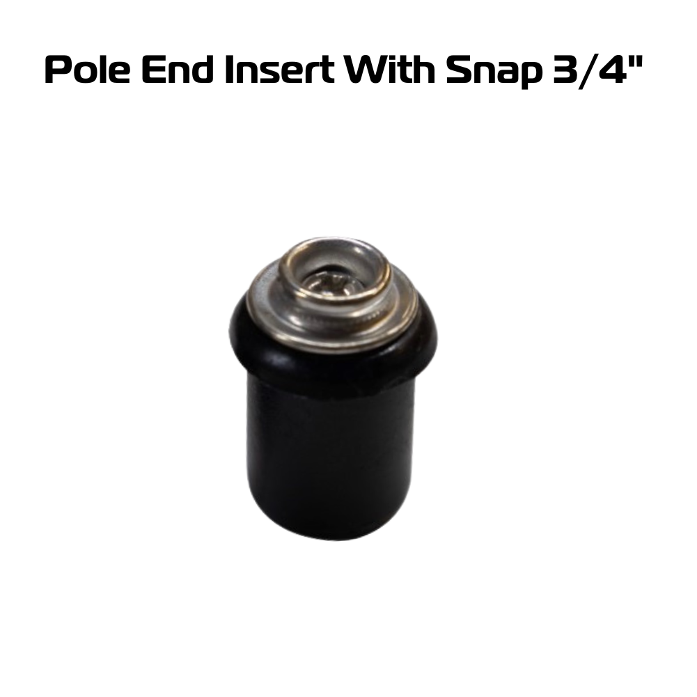 Pole End with Stainless Steel Snap - Black Nylon