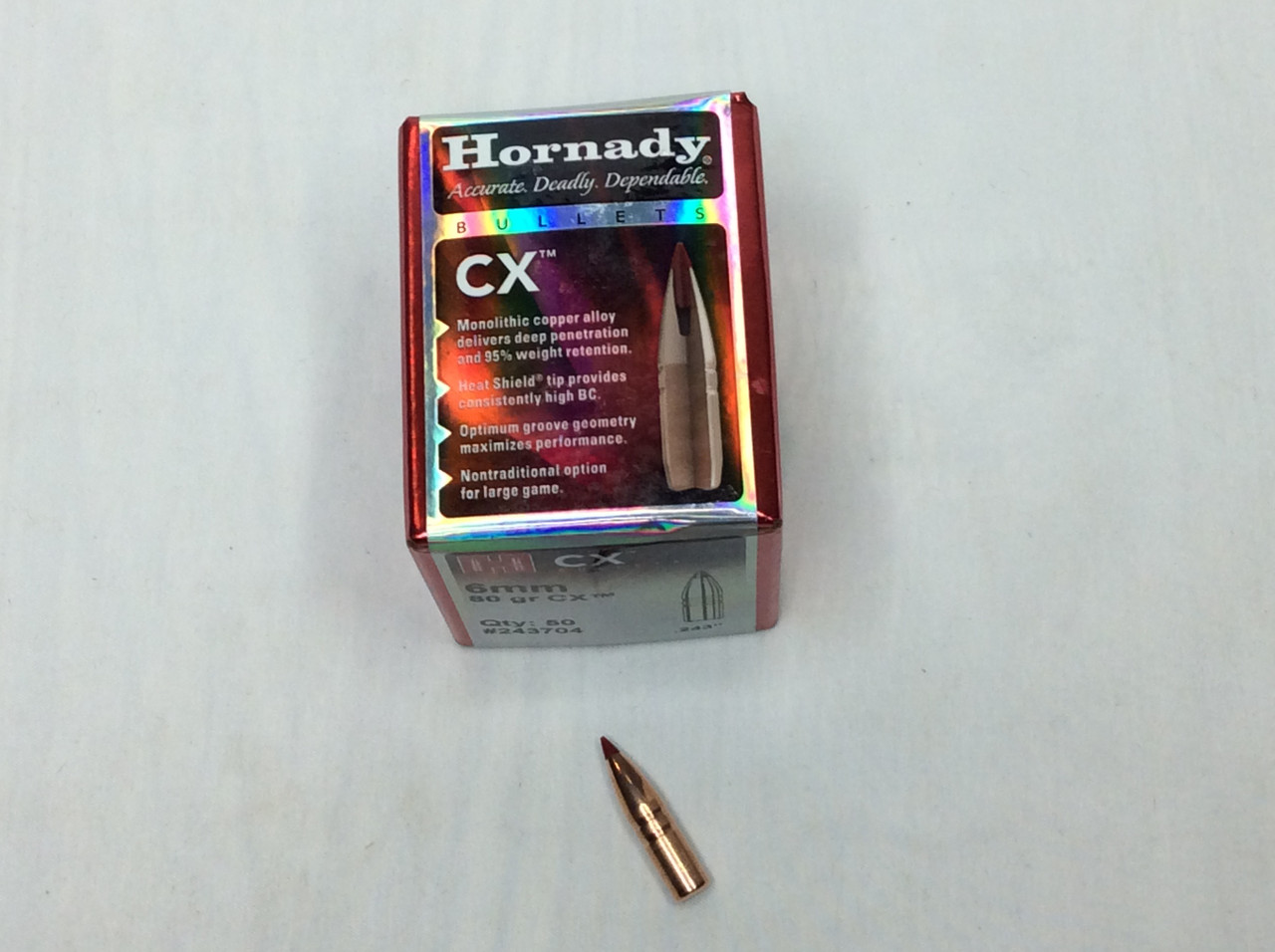 Hornady CX (Copper Alloy eXpanding) Bullets 6mm .243 " 80gr 50ct