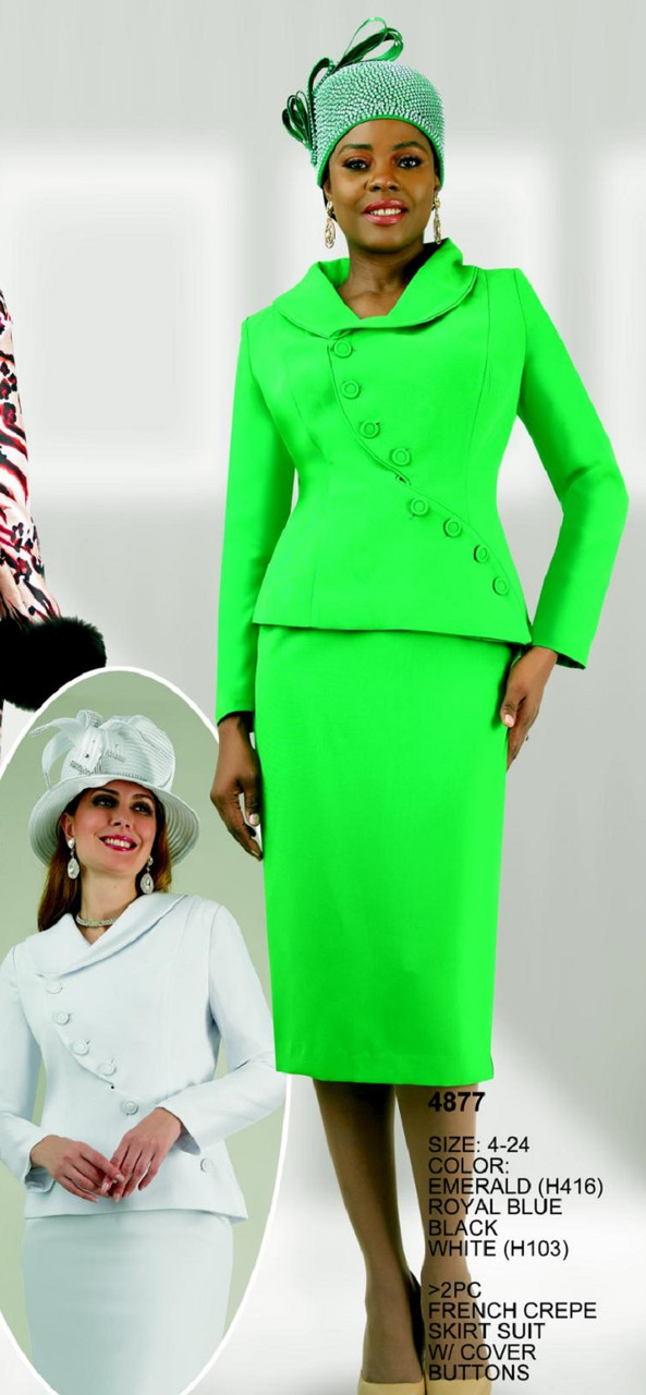 Elegance Fashions | Lily and Taylor 4877 2Pc Skirt Suit - in 4Colors
