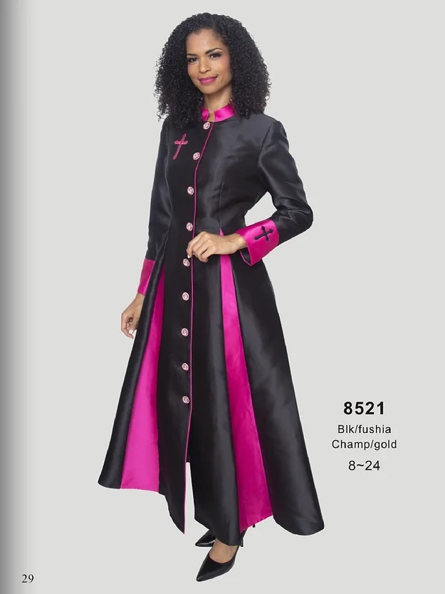 Elegance Fashions | Diana 8521 Women Clergy Robe - 3 Colors