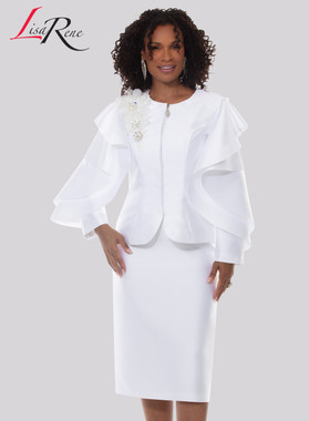 Lisa Rene Designer Church Suit 3385 White – Elegant Women’s Suit