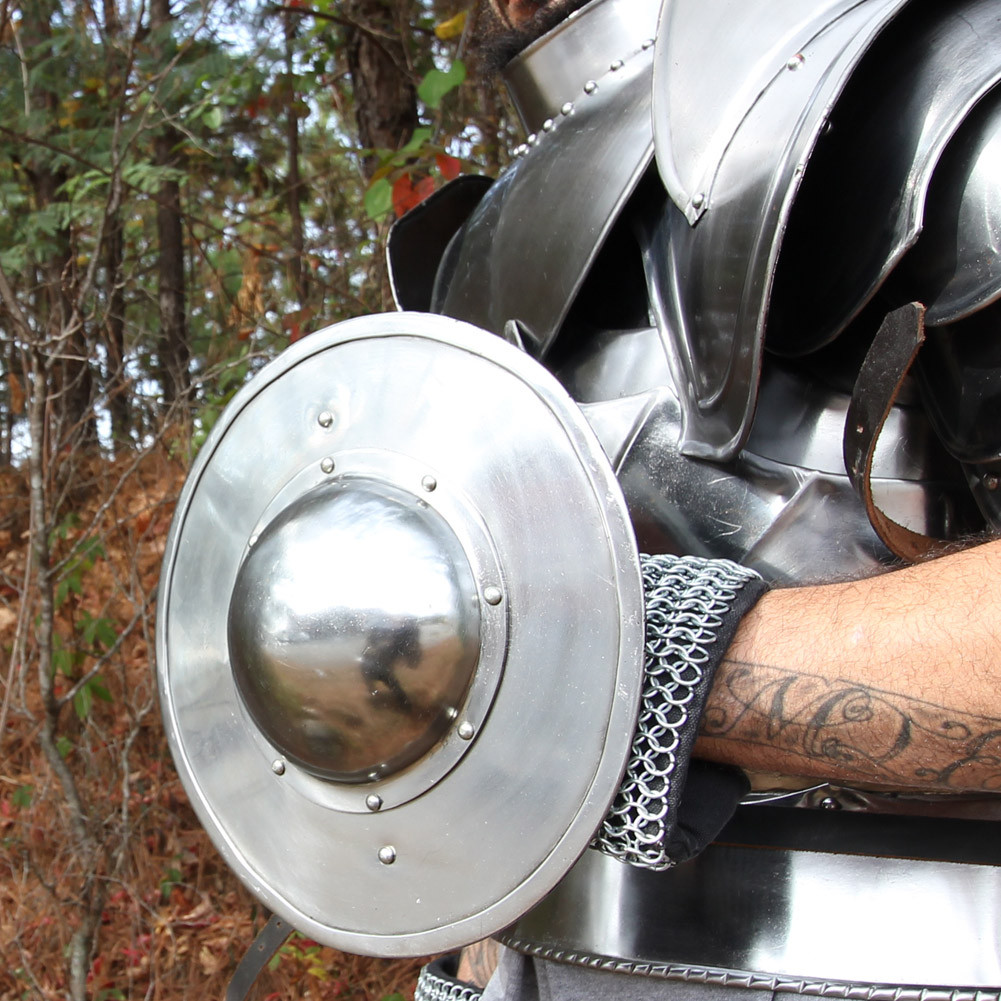 Simple Blackened Medieval Archers Buckler Shield