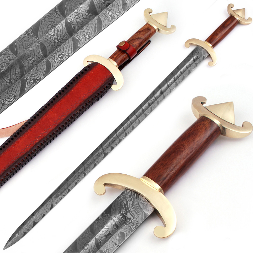 Warriors Call Damascus Steel Carolingian Viking Sword - SwordsSwords.com