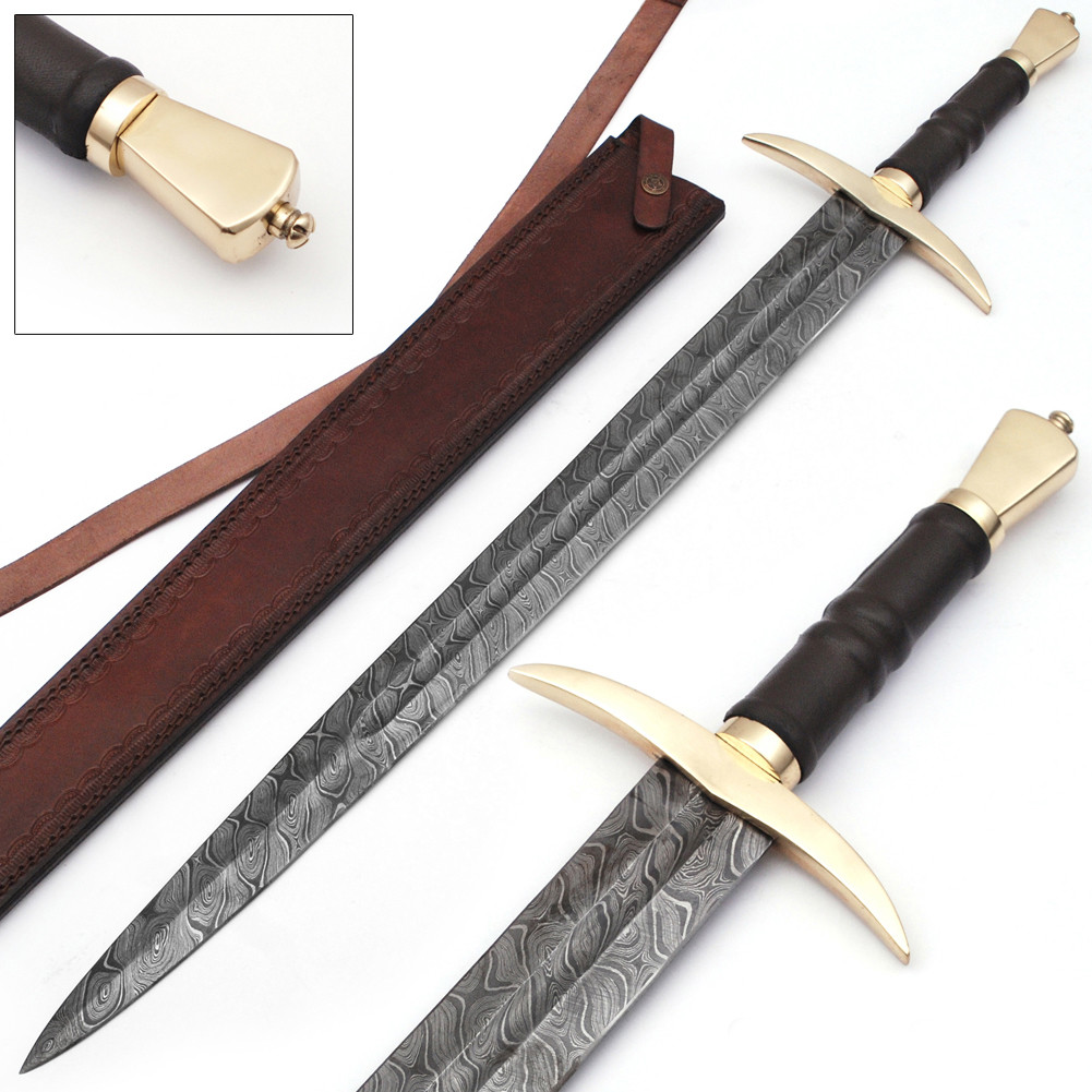 Warriors Call Damascus Steel Carolingian Viking Sword - SwordsSwords.com