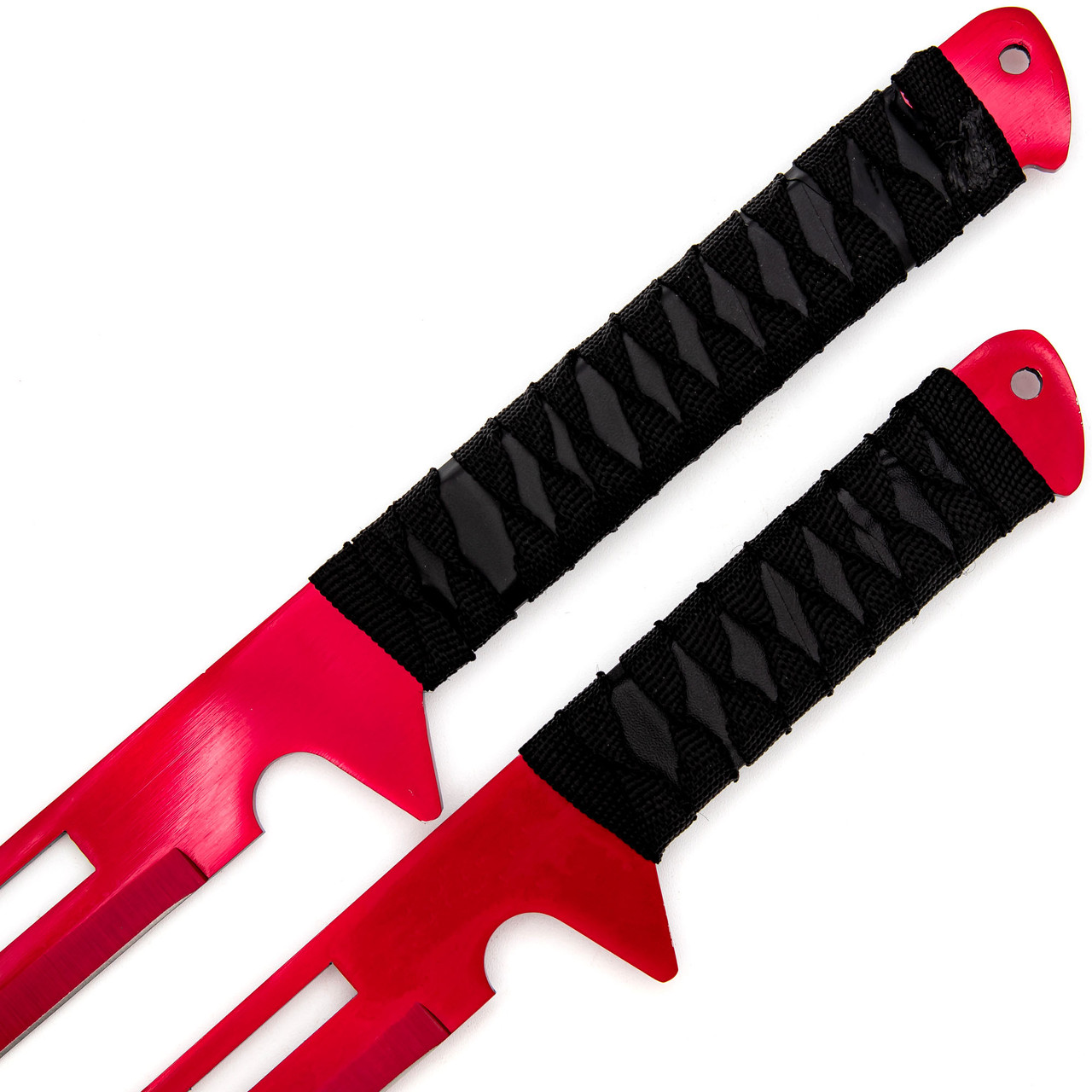 Blood Moon Full Tang Dual Ninjato Short Sword Set – Neon Red Cyberpunk ...
