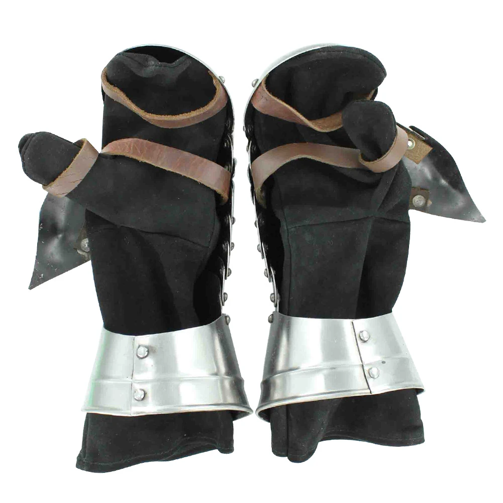 Medieval Knights Forged Mitten Cuff Gauntlet Set - SwordsSwords.com