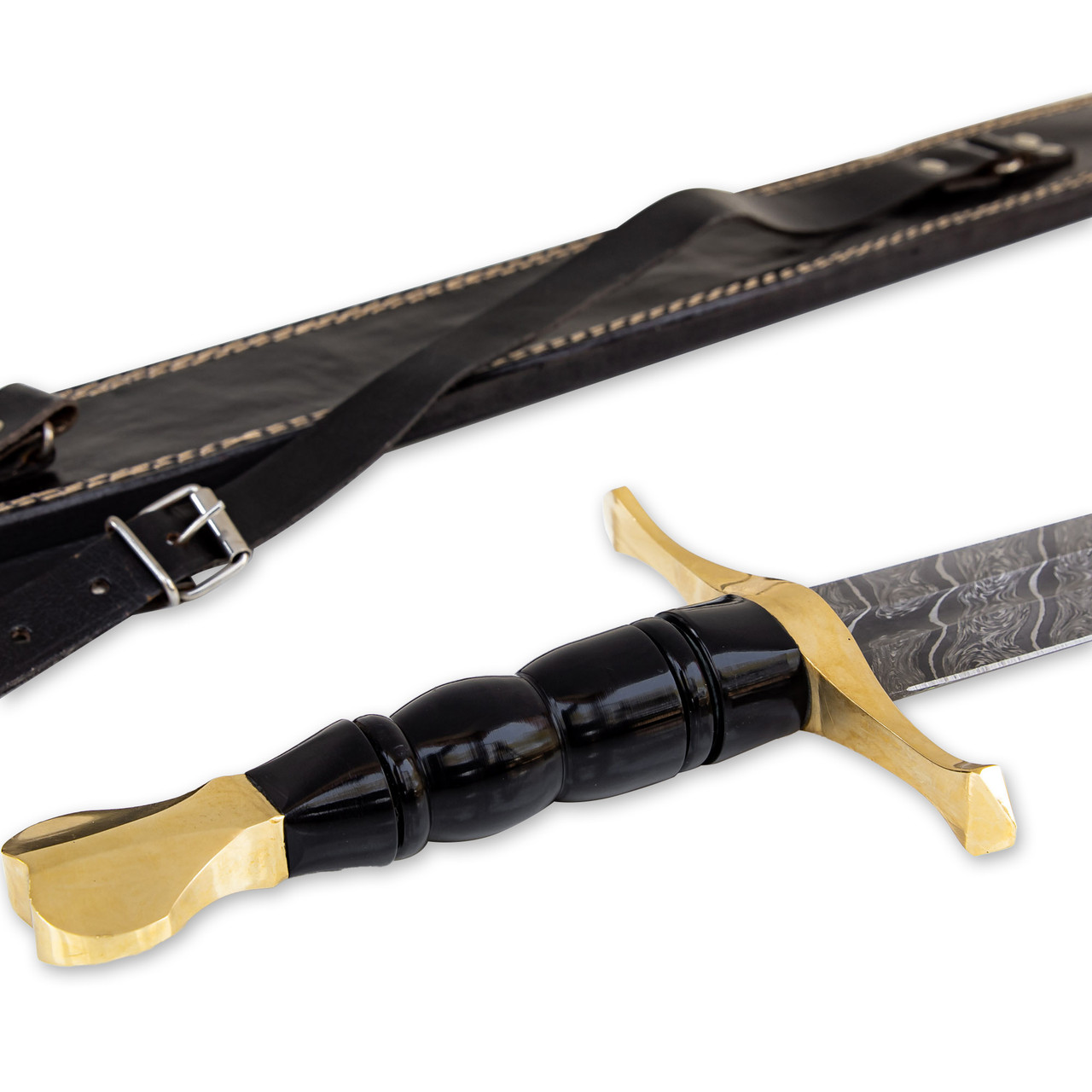 Jewel of the Nation Medieval European Damascus Steel Arming Sword with ...