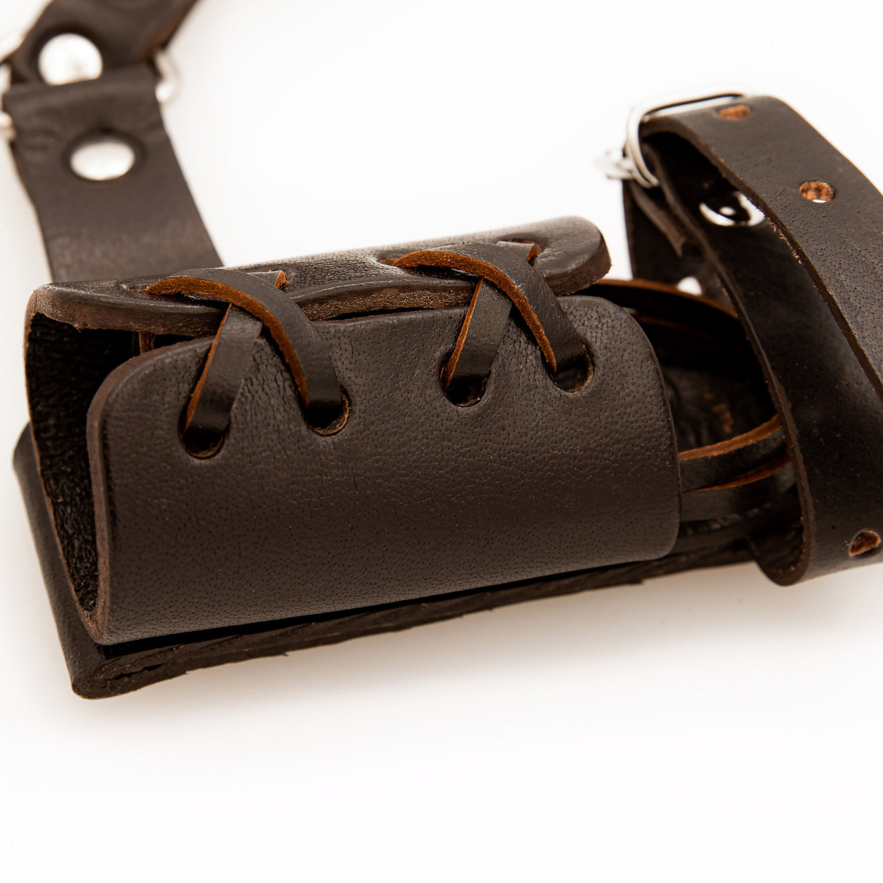 8LBR Left-Handed Universal Adjustable Bovine Leather Sword Frog | Brown ...