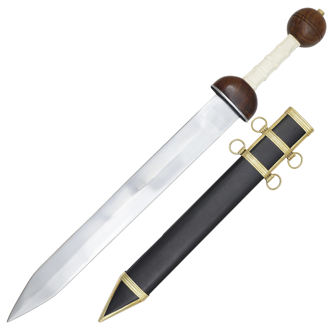 365T Roman Gladius Sword with Tempered EN45 Steel Blade and Bone Handle ...