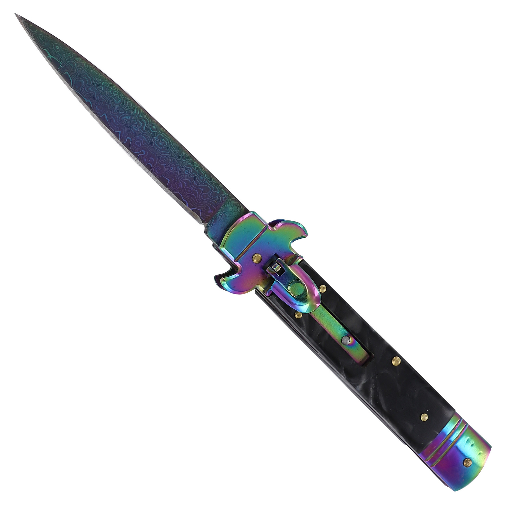 Automatice Stiletto Satin Silver Knife