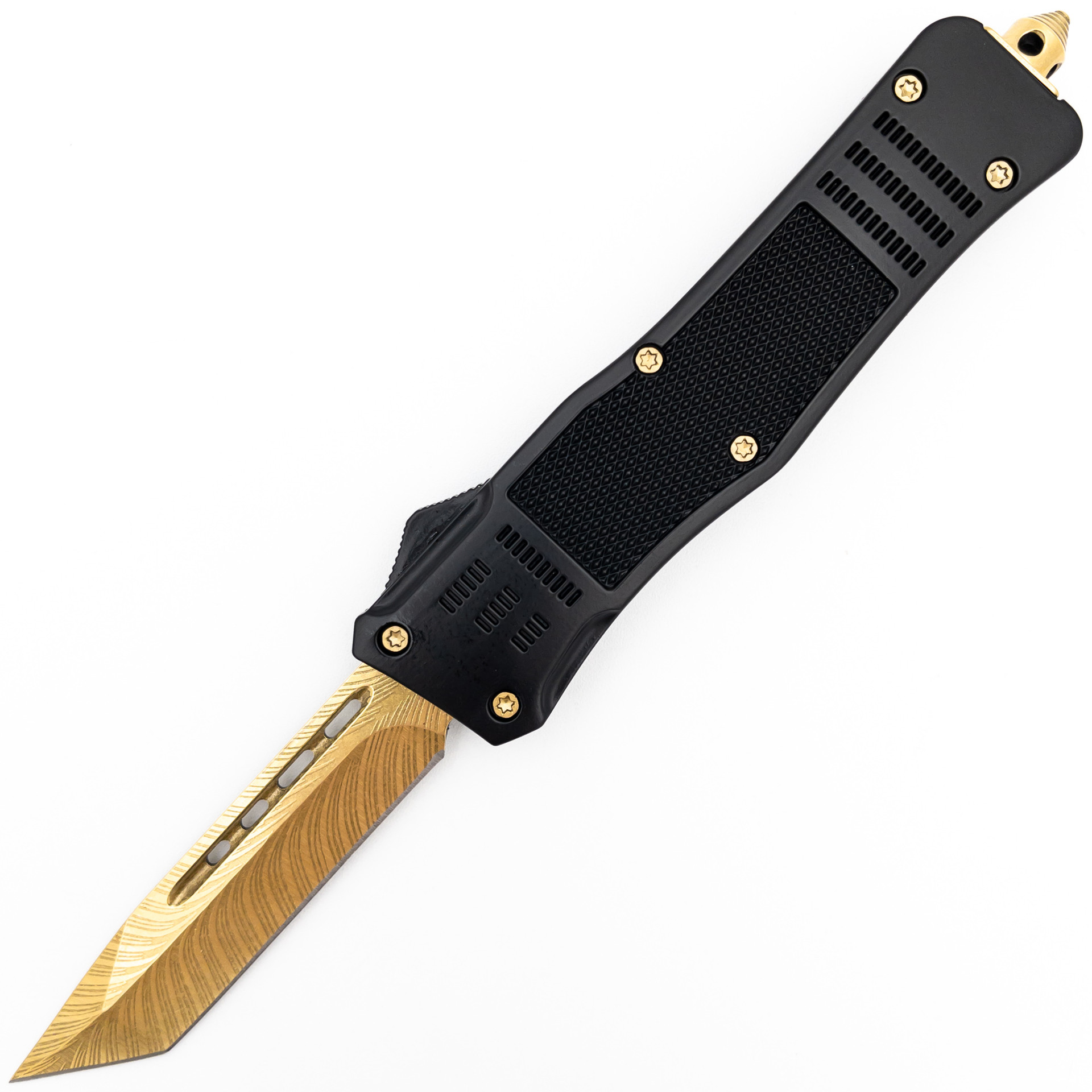 Gold Luxe Automatic Dual Action OTF Knife – Sleek Stainless Steel Blade ...