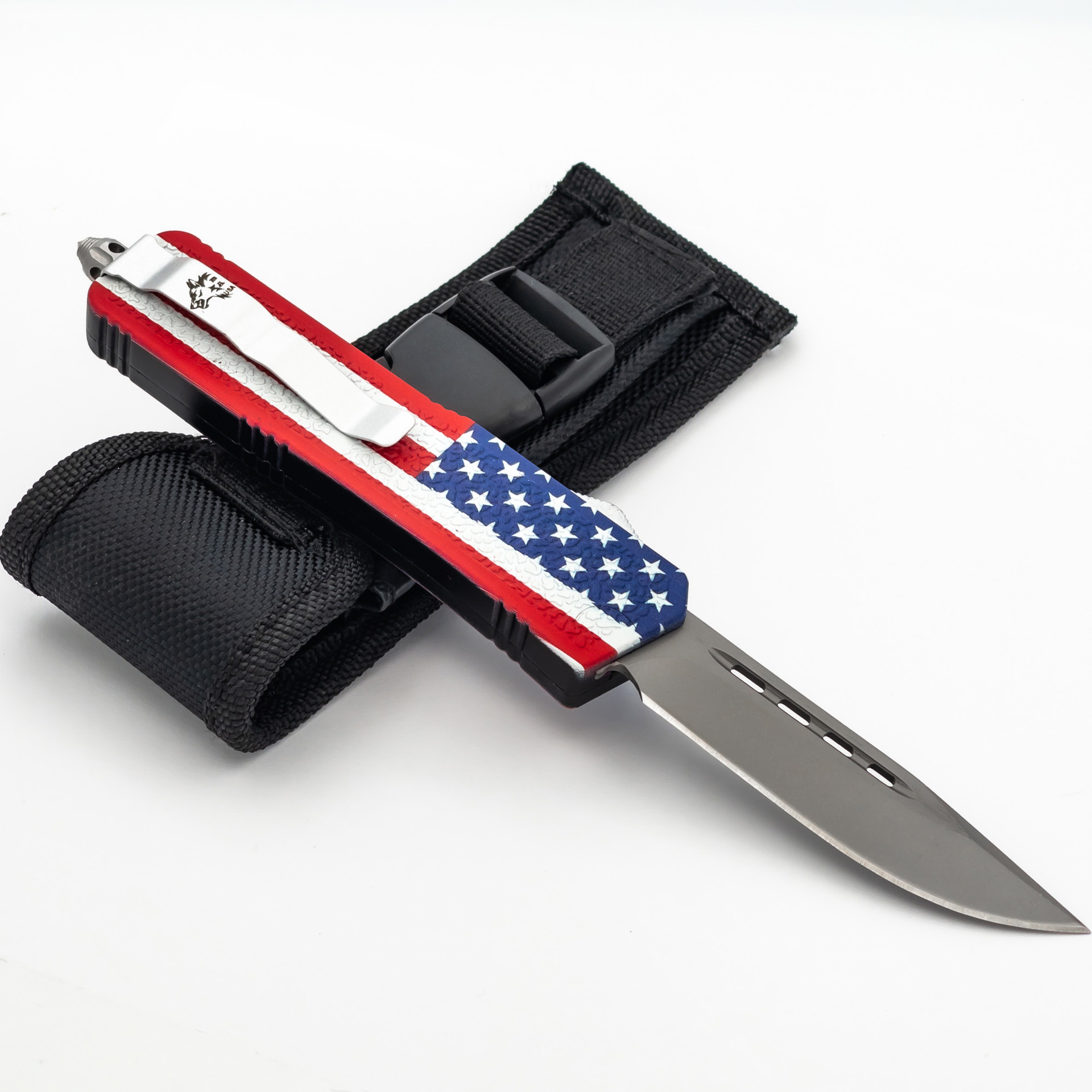 The Best OTF Pocket Knife – American Flag Design with Stainless Steel Blade
