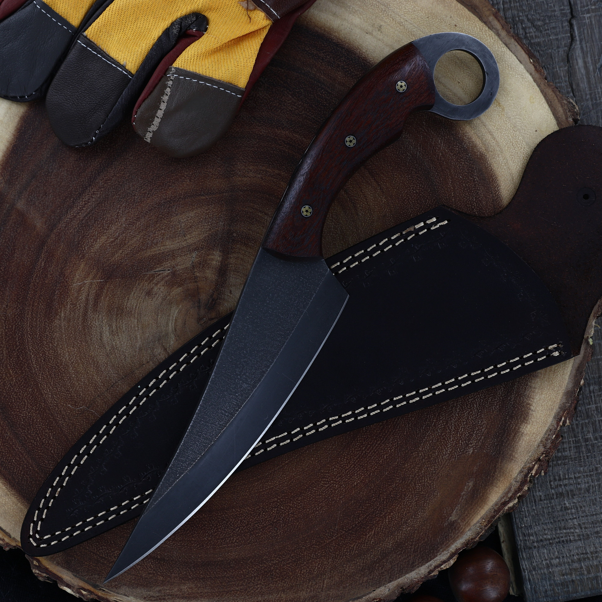 Hunting Full Tang Kentucky Outfitter Gut Hook Knife - SwordsSwords.com