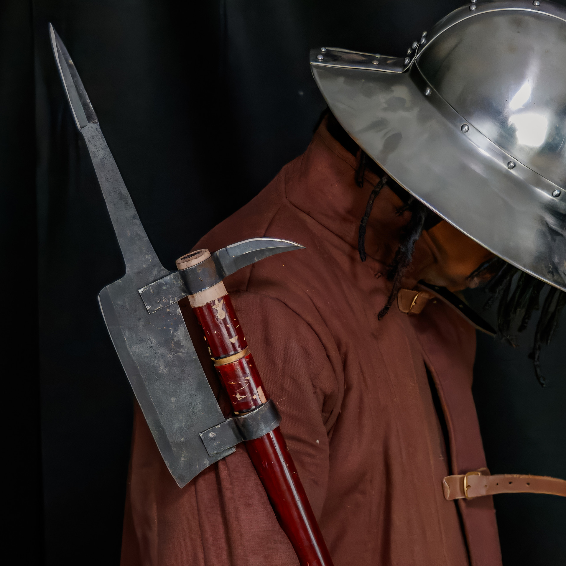 14th Century Four Point Functional Polished Steel Medieval Battle Shield