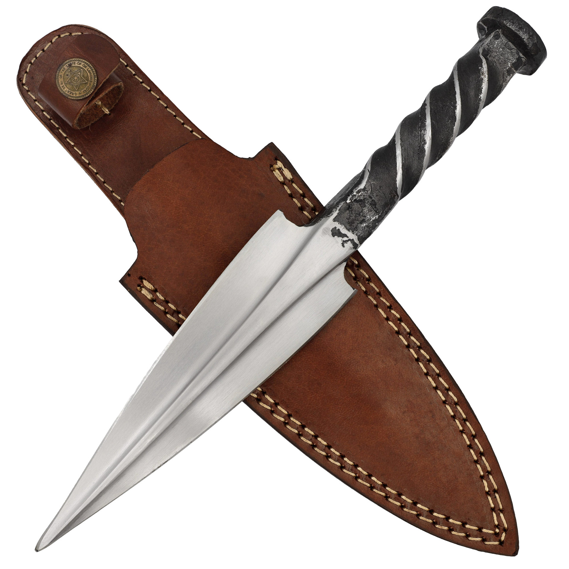 Steel Flourish Hunting Camping Hand Forged Railroad Spike Knife w ...