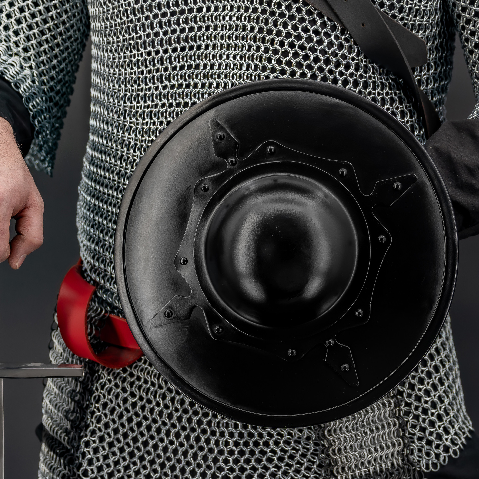 Simple Blackened Medieval Archers Buckler Shield