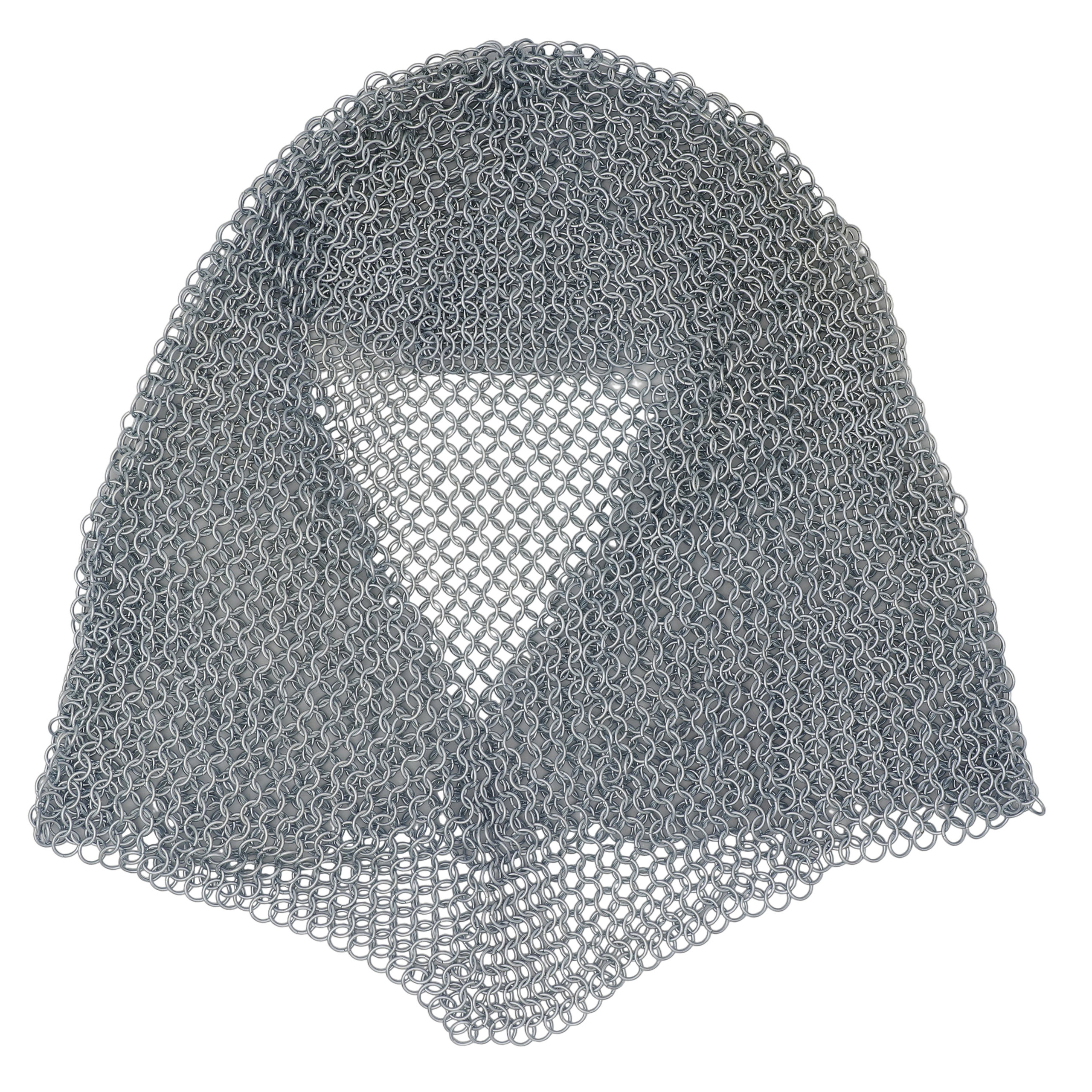 01ZP Chainmail Coif Medieval Armor Zinc Plat Butted Ring Battle Ready ...