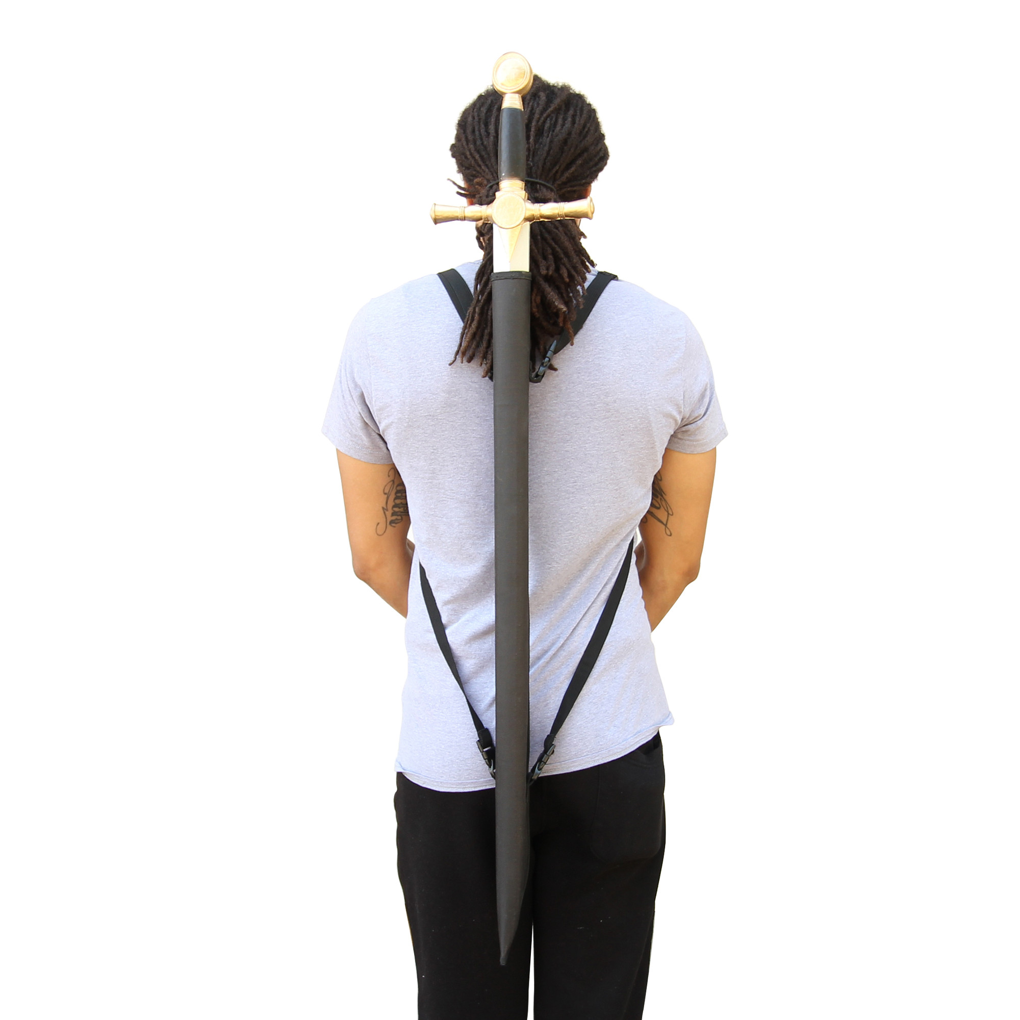 Classic Ebony Masonic Tiler Foam Sword FREE Sheath Set - SwordsSwords.com