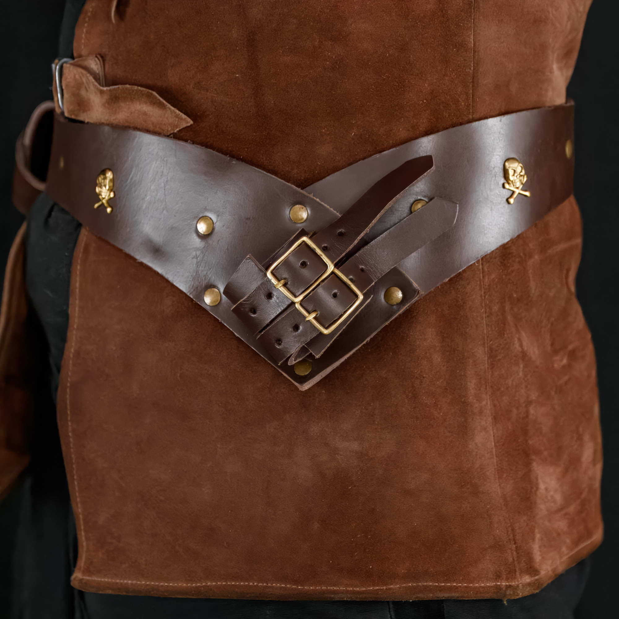 Medieval Conventional Knights Belt with Pouch Frog Set - SwordsSwords.com