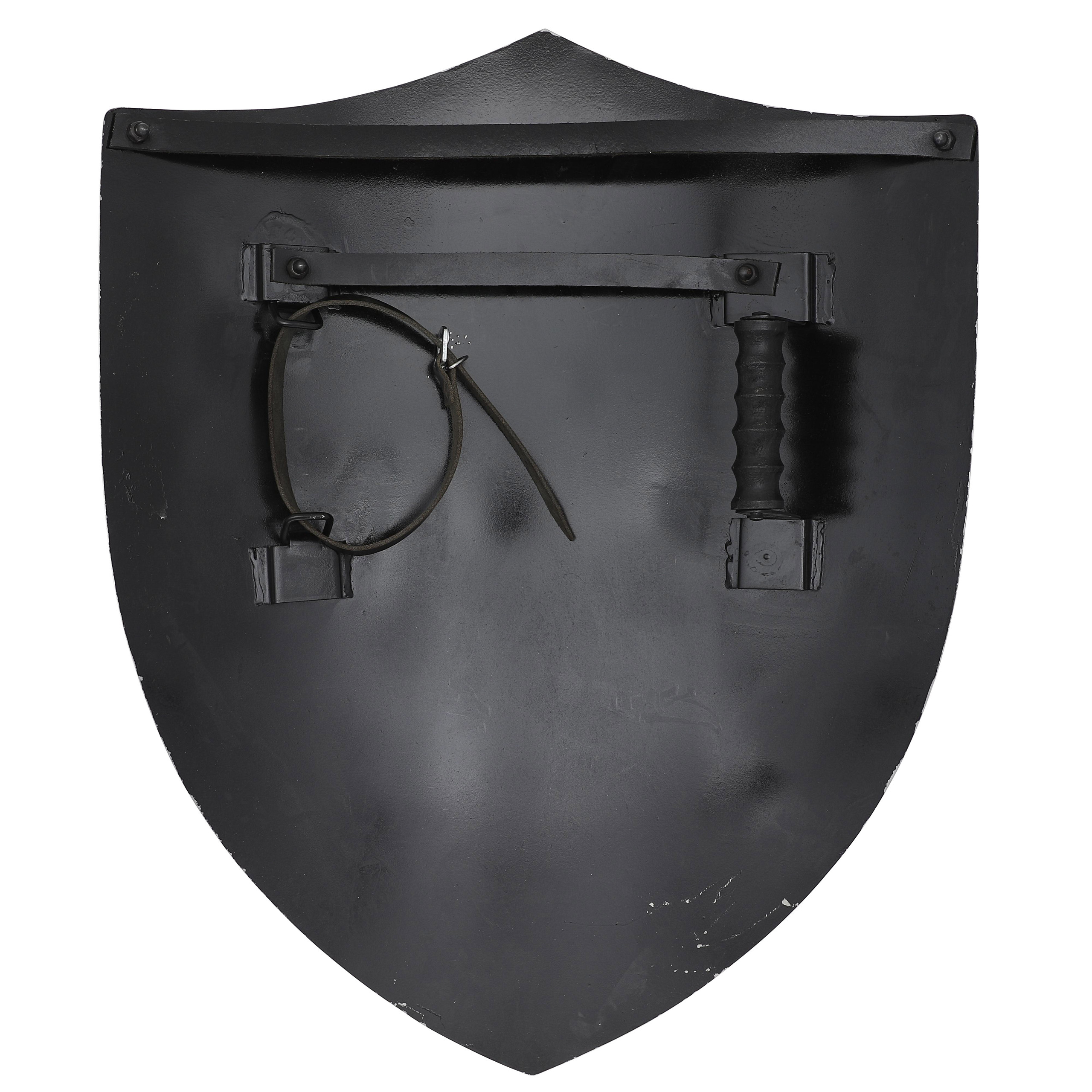 14th Century Four Point Functional Polished Steel Medieval Battle Shield