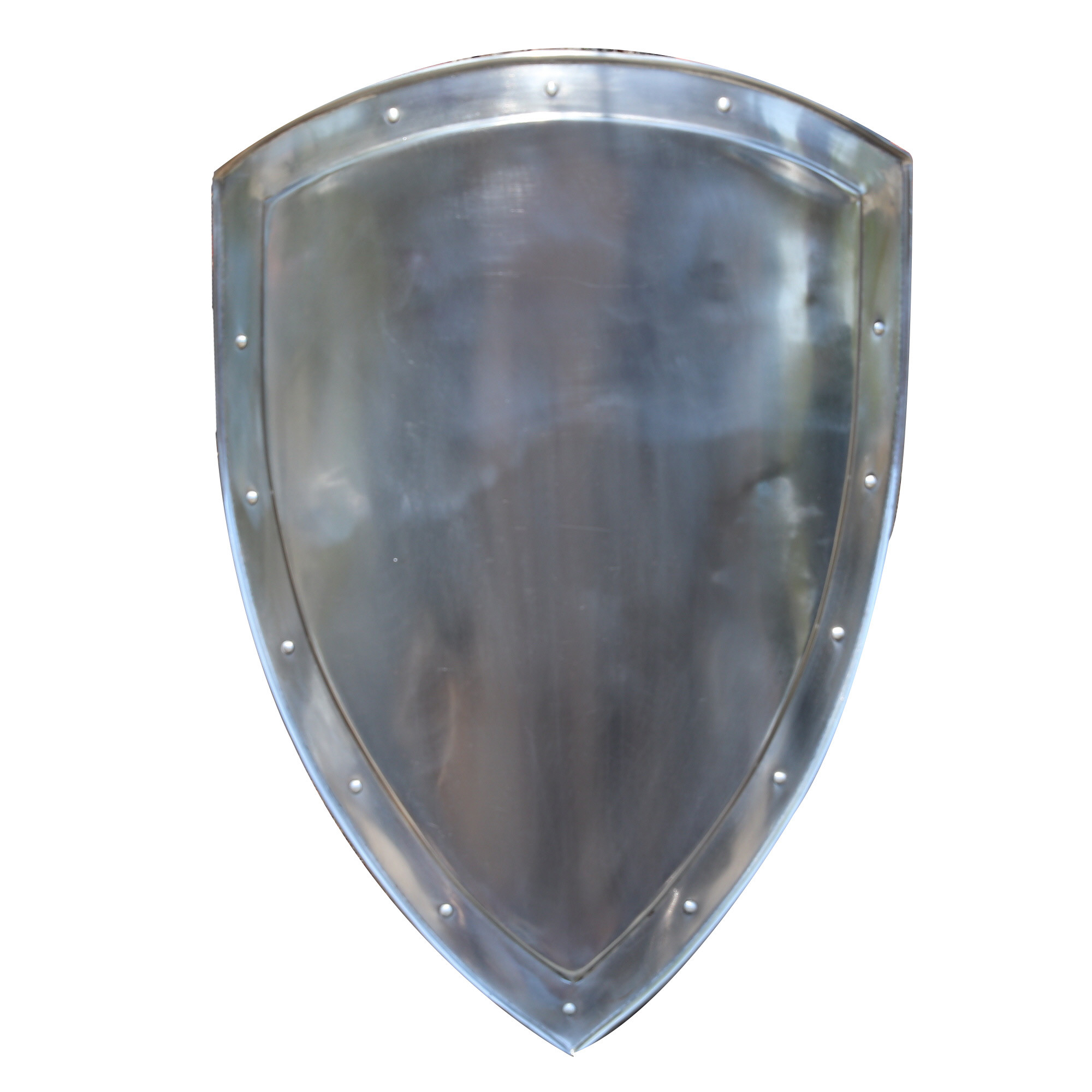 14th Century Four Point Functional Polished Steel Medieval Battle Shield