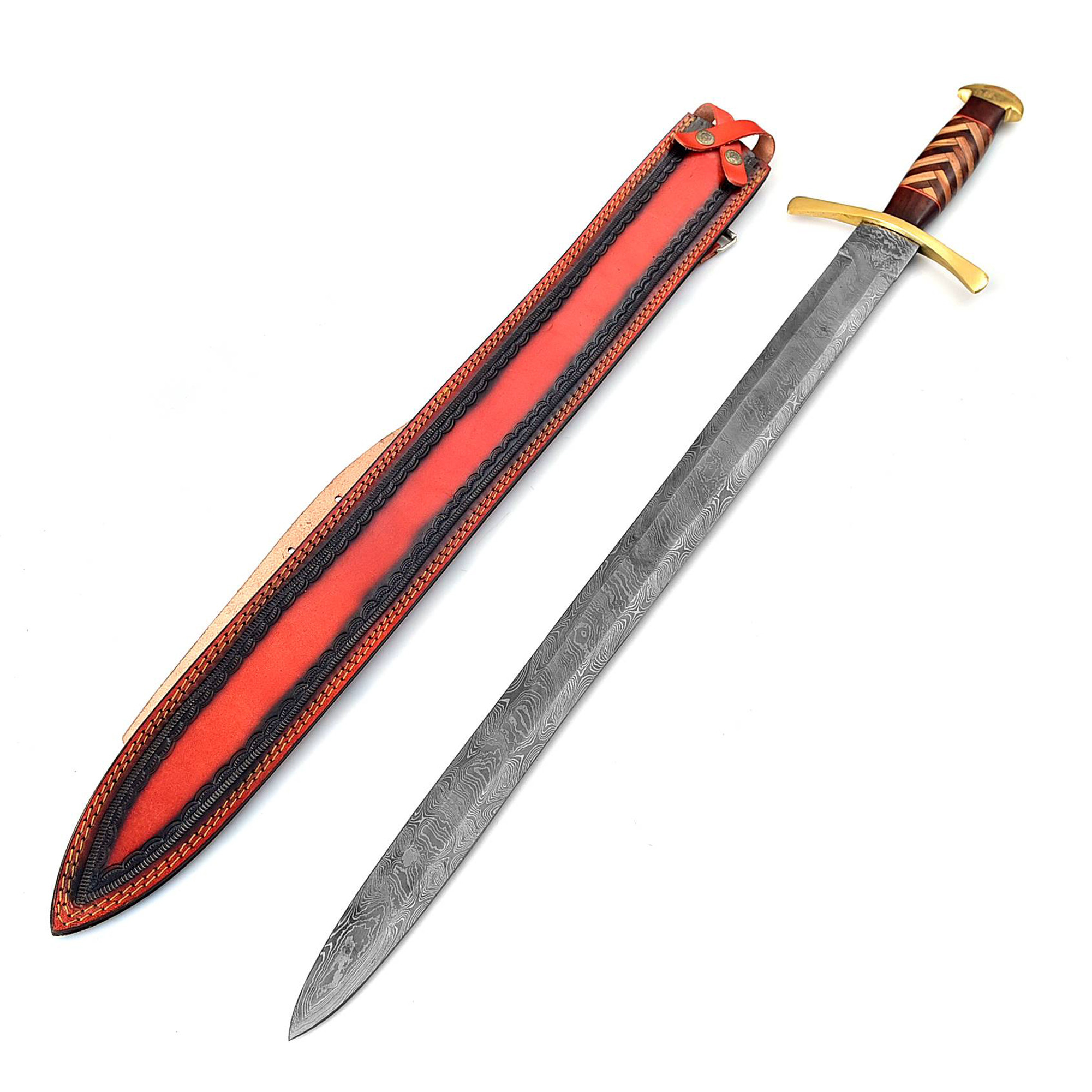 Grecian Empire Damascus Steel Xiphos Sword - SwordsSwords.com