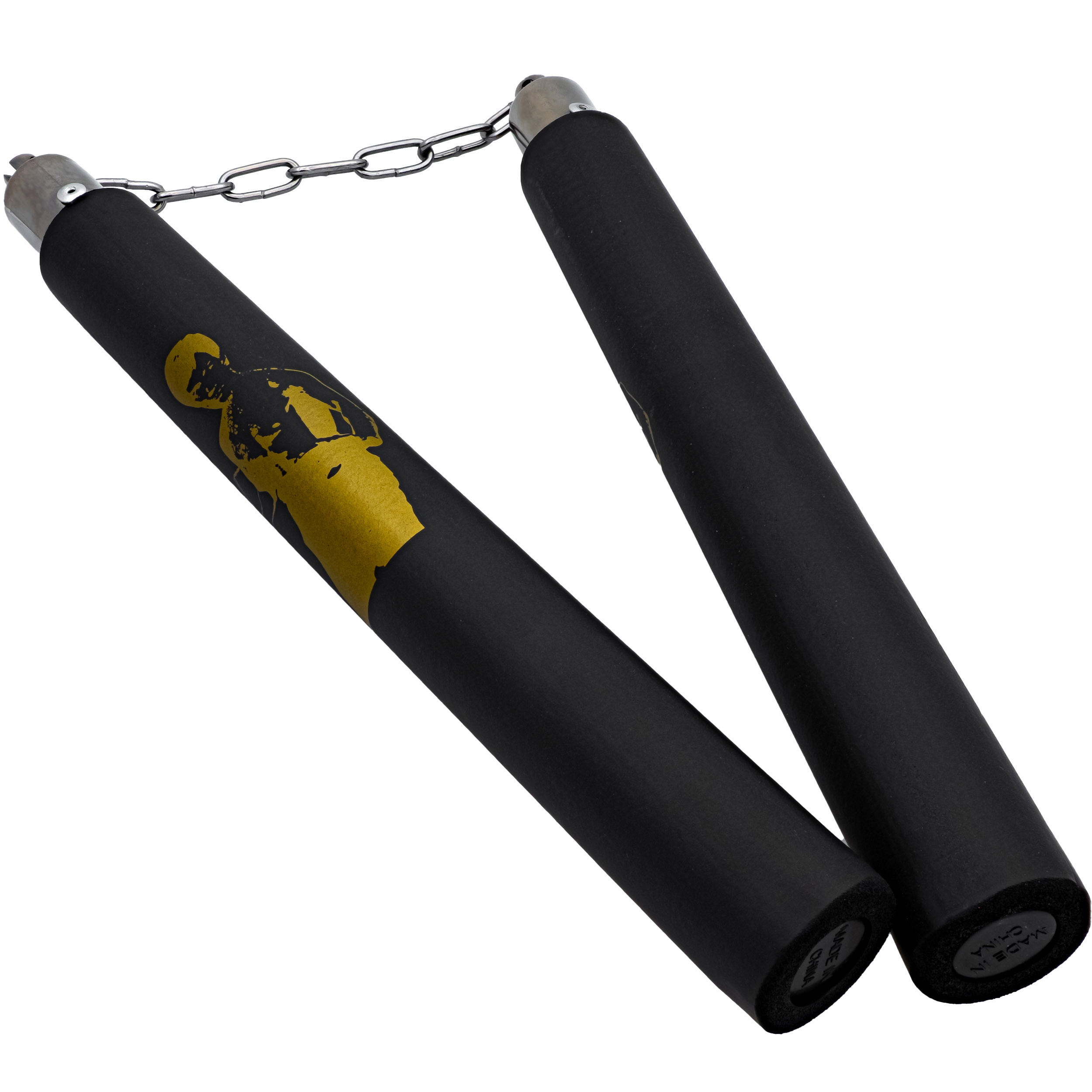 01BK Dragon Style Bruce Lee Black Foam Training Practice Nunchucks ...