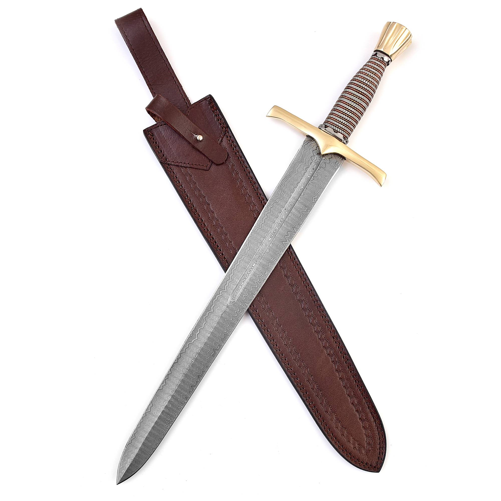 Lay Waste Hand Forged Damascus Steel Medieval Inspired Double Edge ...