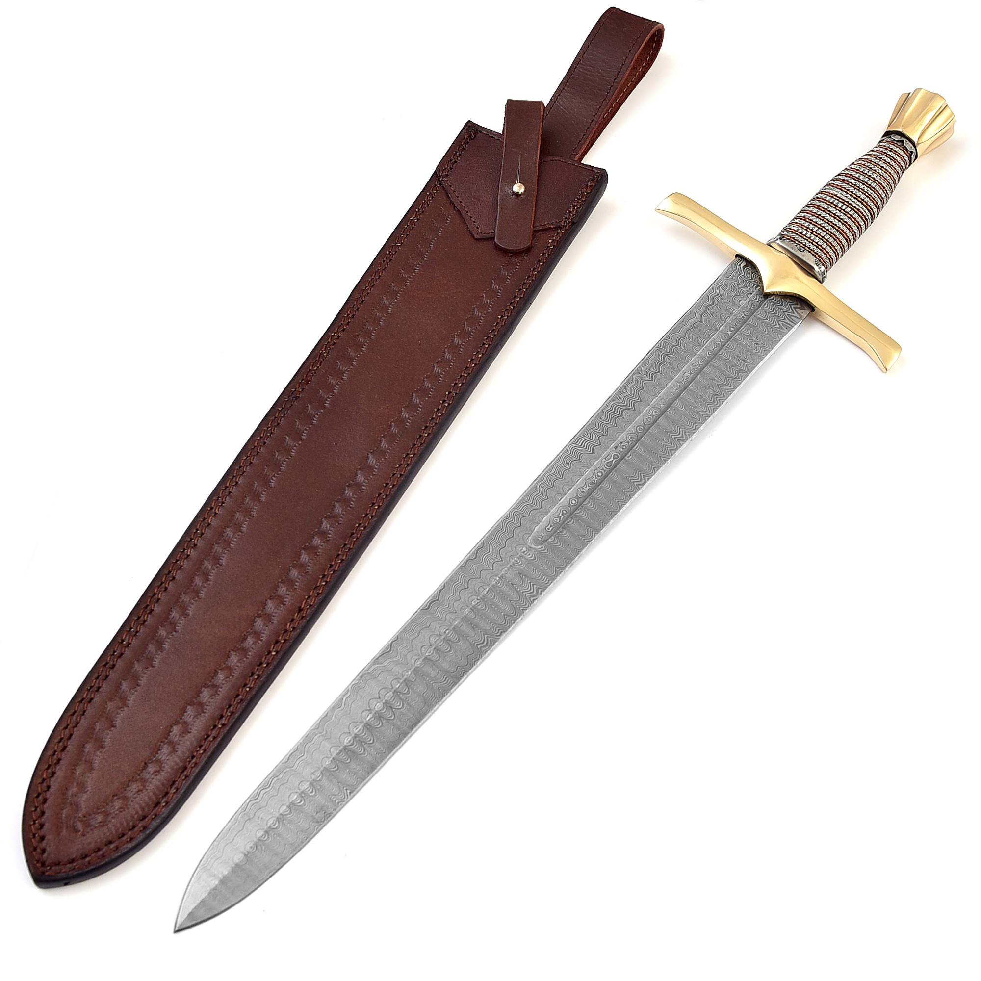 Lay Waste Hand Forged Damascus Steel Medieval Inspired Double Edge ...