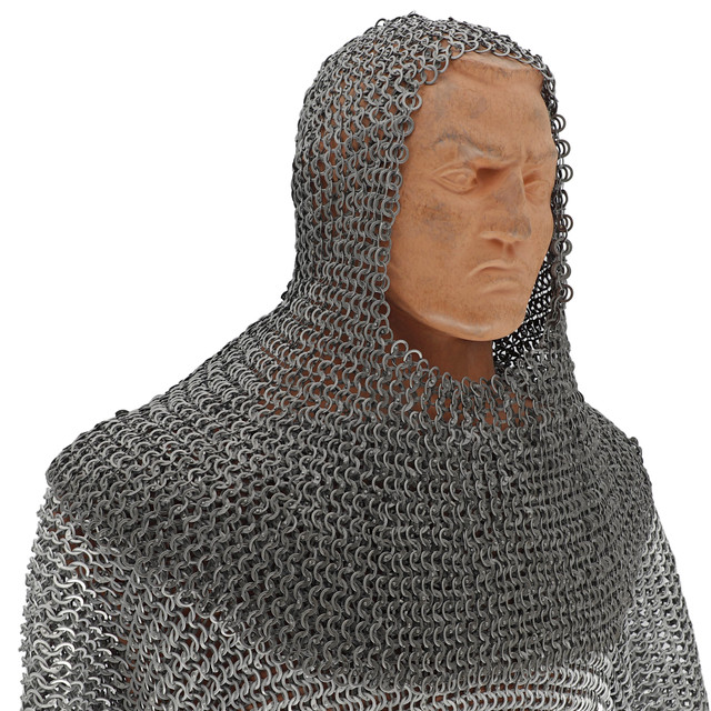 Riveted Chainmail Armor Coif - Silver | Mild Steel Chainmail Coif for ...