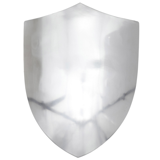 14th Century Four Point Functional Polished Steel Medieval Battle Shield