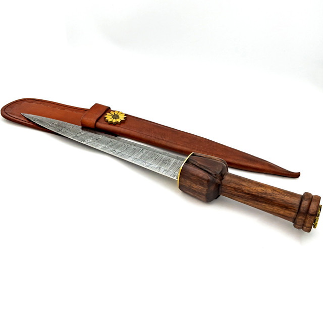 Divine Judgement Ornate Damascus Steel Ceremonial Dagger | Leather ...
