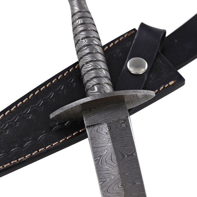 Full Damascus Steel Commando Knife | Pattern Welded Steel Full Tang ...