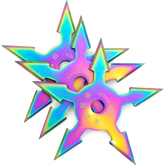 Khoga Ninja Set of 3 Sure Stick Five Point Shuriken Throwing Stars ...
