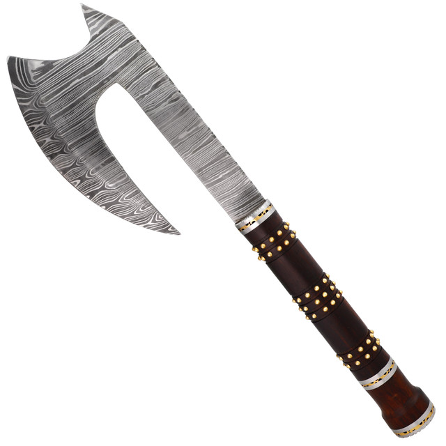 Far Sight Full Tang Viking Medieval Inspired Damascus Steel Bearded ...