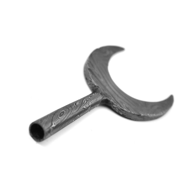 Hand Forged Crescent Soaring Damascus Steel Rope Cutter Medieval ...